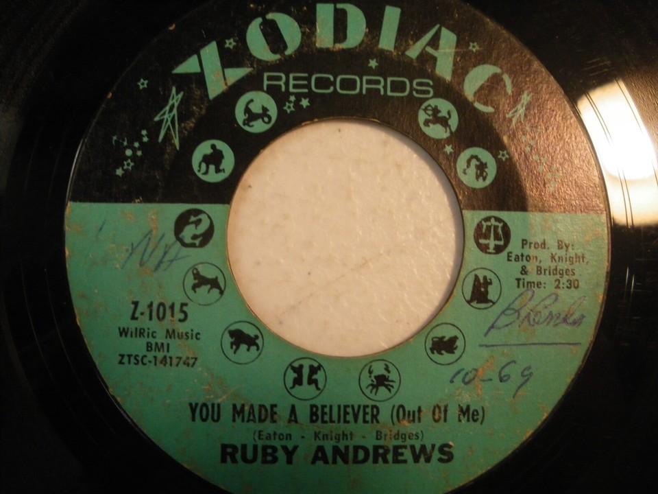 RUBY ANDREWS YOU MADE A BELIEVER / WHERE HAVE YOU GONE NORTHERN SOUL 45 ...