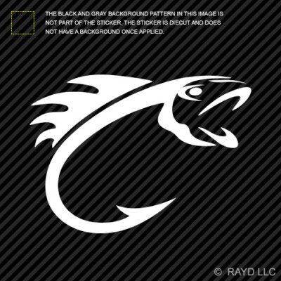 (2x) Fish Hook Sticker Self Adhesive Die Cut Vinyl fishing outdoor ...