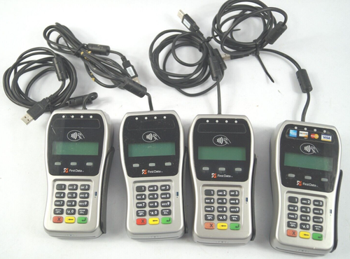 LOT (4) First Data FD-35 Credit Card Reader PinPad 001791064 with USB ...