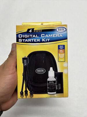 New in Box Digital Camera Starter Kit 4 Piece Case Tripod Cloth Fluid ...