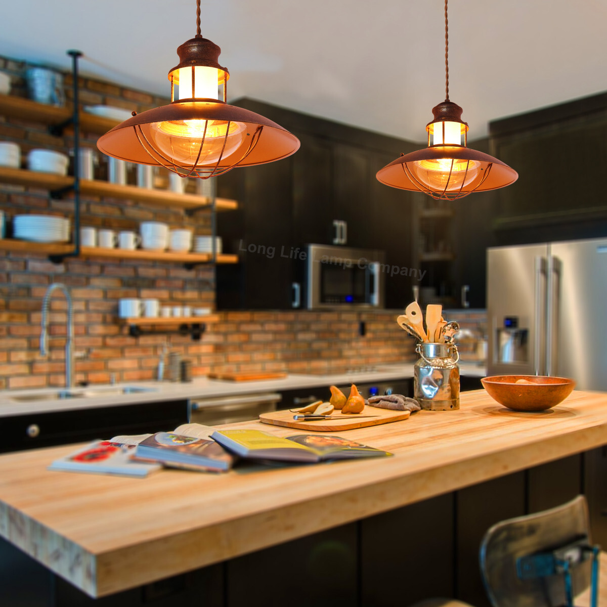 Industrial Ceiling Rustic Pendant Light Caged Lamp Shade Nautical ...