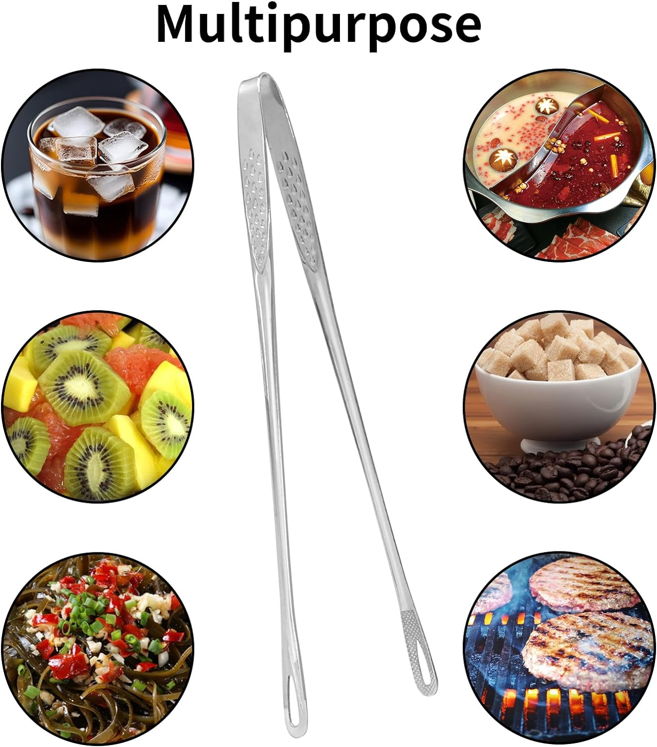 4 Pack Stainless Steel Grill Tongs Korean Japanese Barbecue Tongs ...