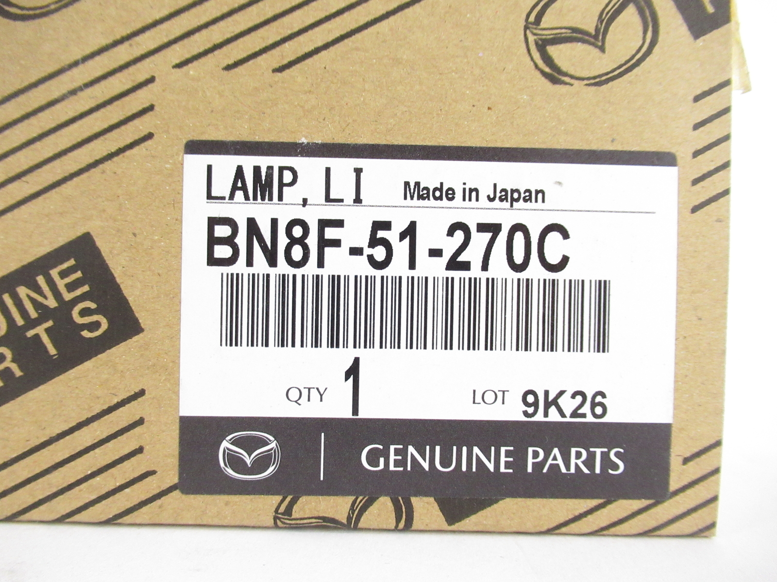 Genuine OEM Mazda BN8F-51-270C Rear License Plate Light Lamp 2004-06 3 ...