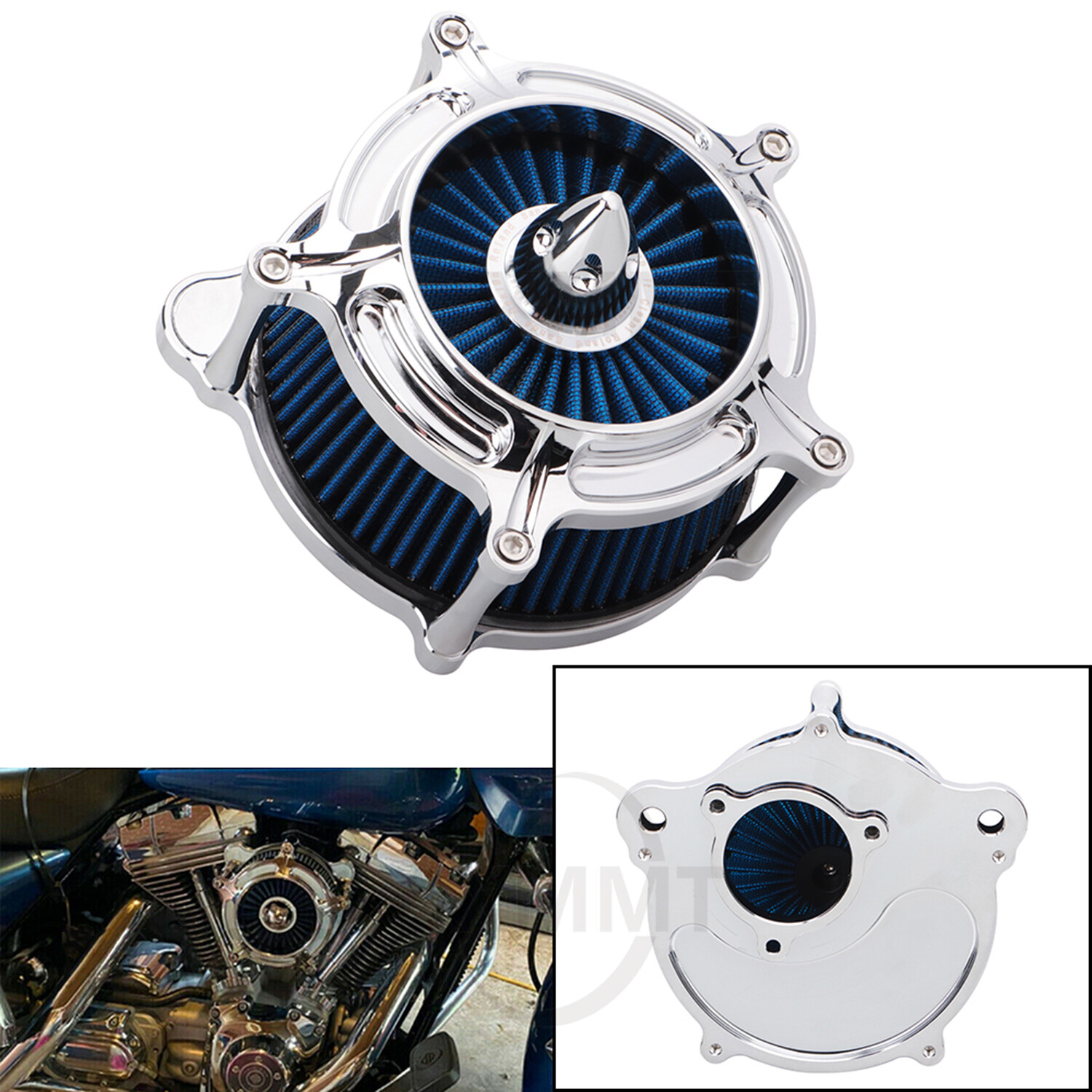Air Cleaner Blue Intake Filter For Harley Breakout Softail Road King ...