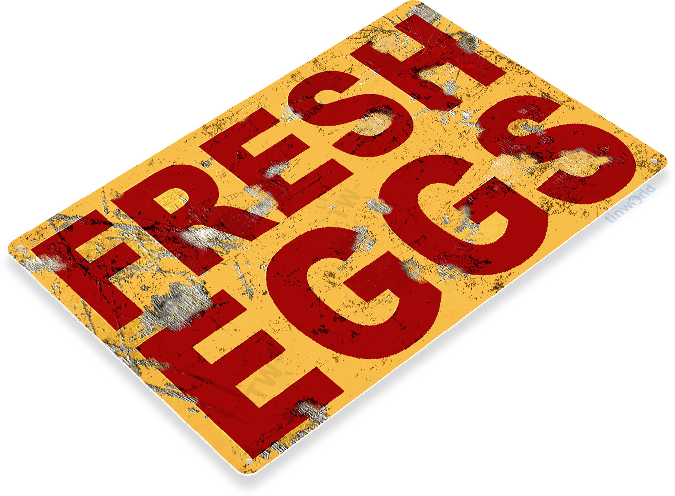 TIN SIGN Fresh Eggs Rustic Metal Décor Wall Art Farm Coop Store Kitchen ...