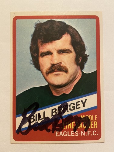 BILL BERGEY Signed 1976 Topps Wonder Bread #17 Philadelphia Eagle ...