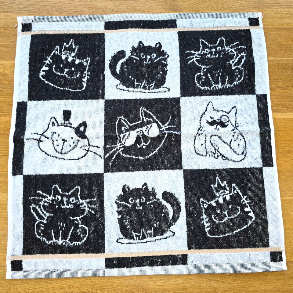 2X Towels Cat Terry Cloth Kracht Kitchen Cloths Tomcat Animals Home Black White | eBay