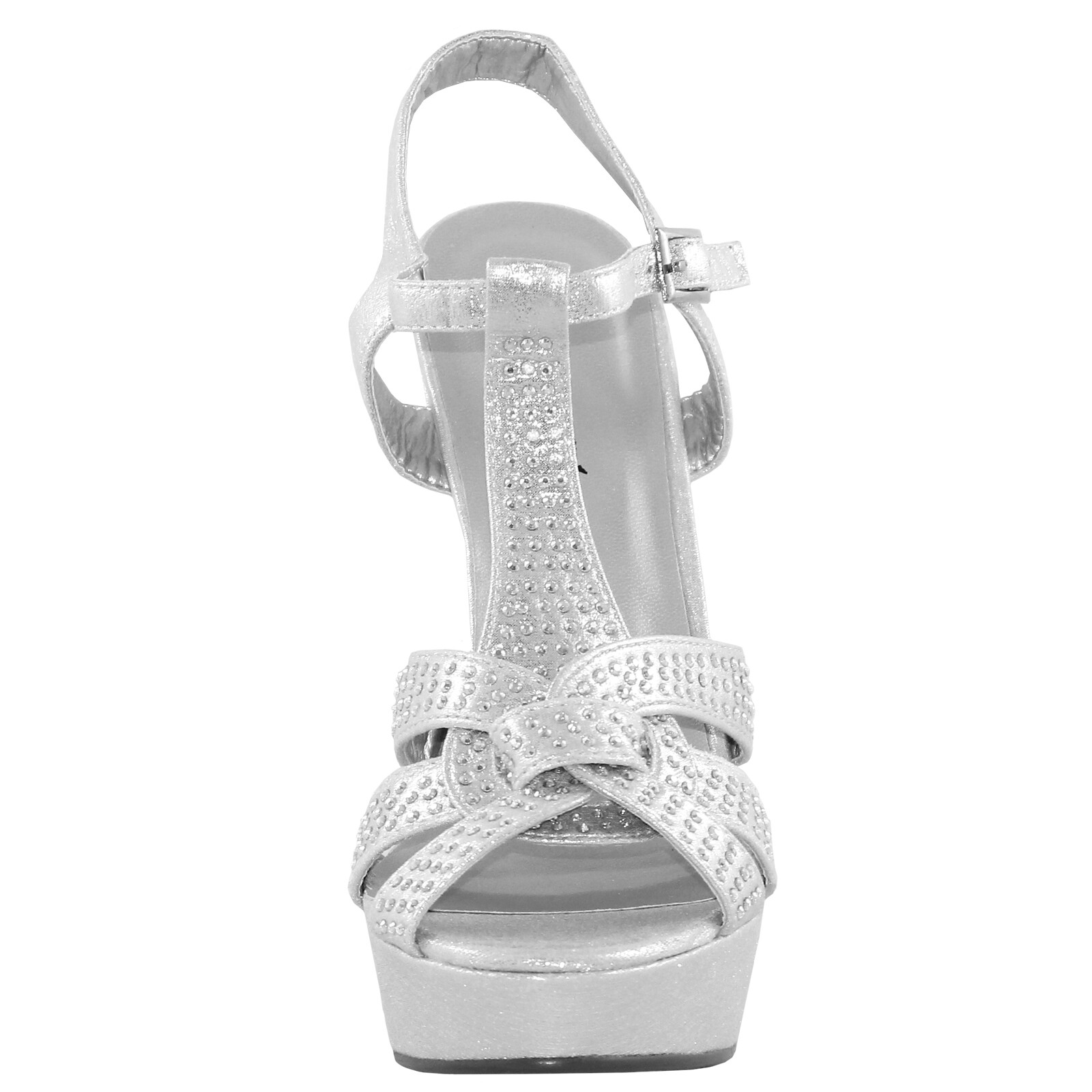New women's shoes rhinestones stilettos open toe silver evening prom ...