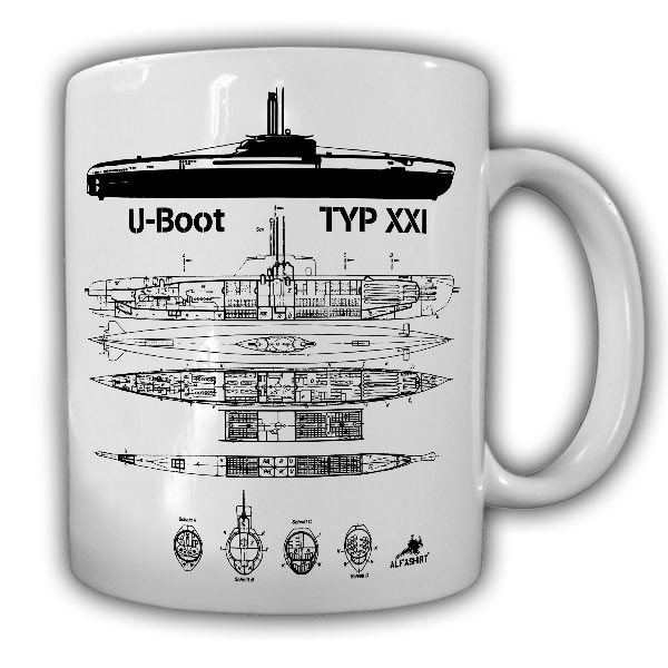 Tasse U-Boot Typ XXI Marine Klasse 21 Wilhelm Bauer 1945 Kriegsmarine ...