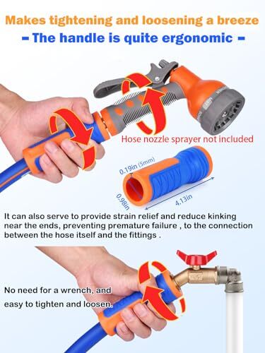 Short Garden Hose With Hand Holds 10 Ft X 5/8 In Flexible Hybrid Rubber ...