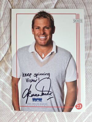Shane Warne - Signed / Autographed 5x7 Fan Card - Australian Cricket ...