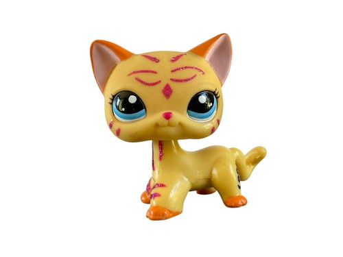 RARE Authentic LPS #2118 Yellow Glitter Sparkle Shorthair Cat Pink ...
