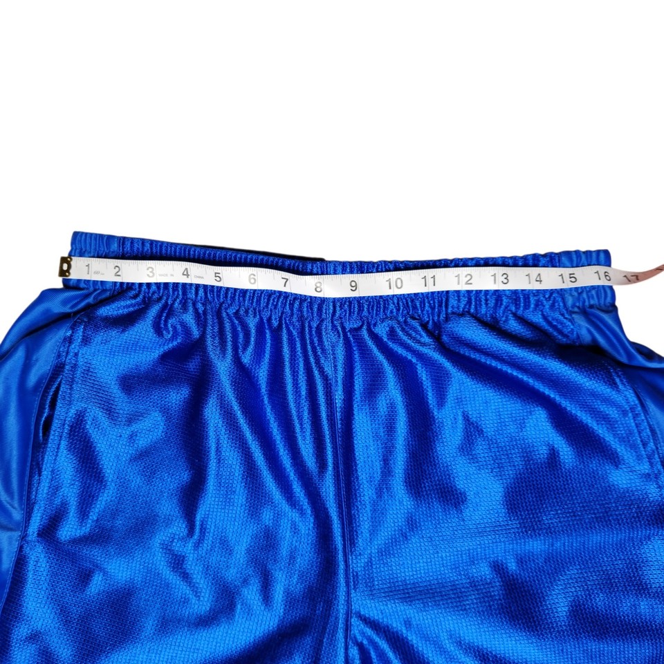 Vintage Y2K Starter Blue Dazzle Shimmer Silky Basketball Gym Shorts M ...