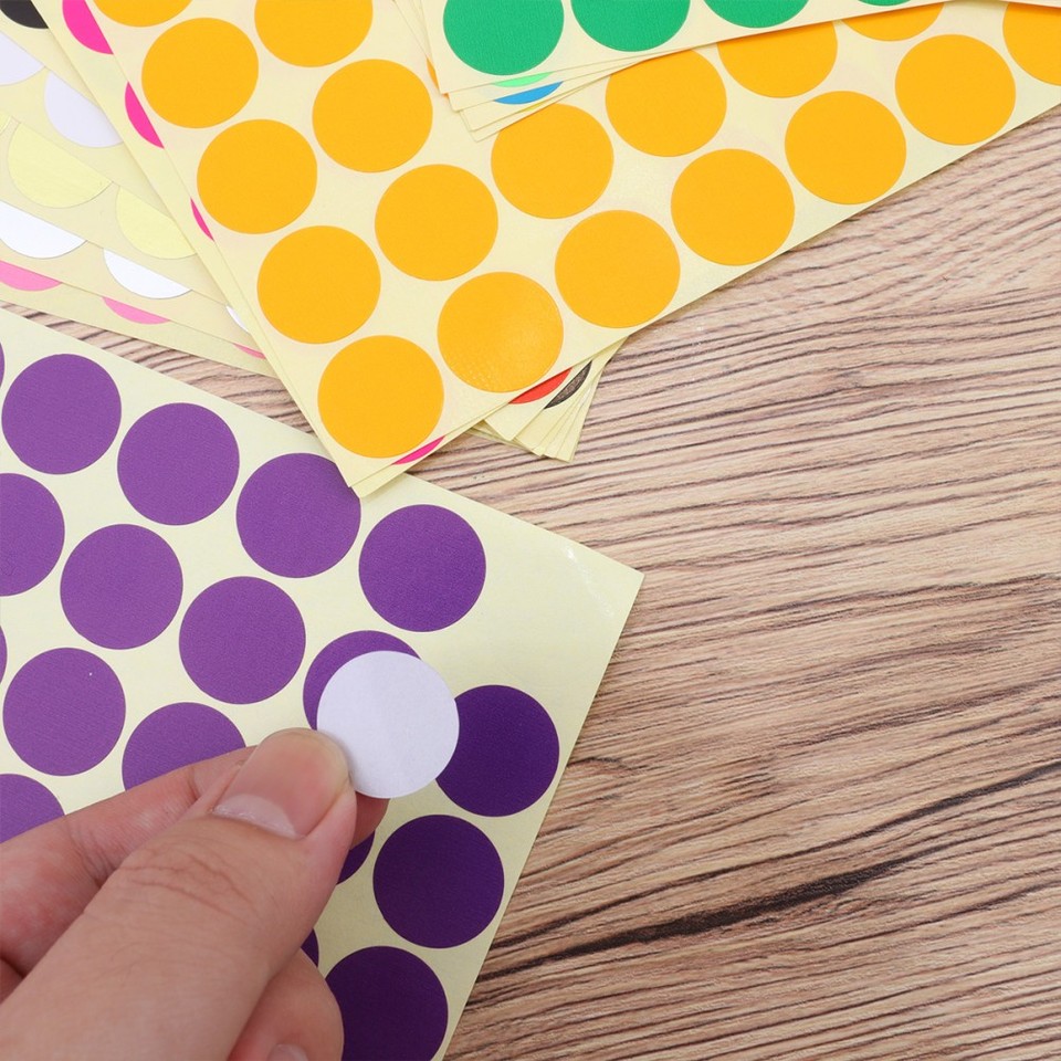 16 Pcs Sticky Labels Small Stickers for Containers Colored Round Dot ...