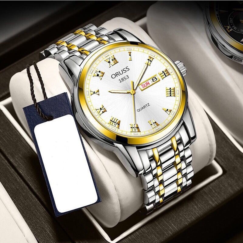 Men Watch Stainless Steel Top Quailty Luxury Push Button Hidden Clasp ...