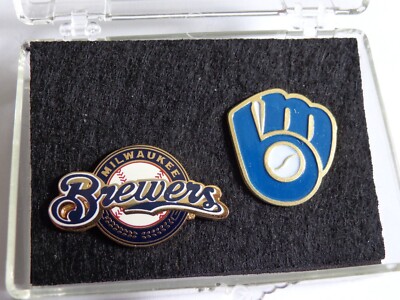 Vintage MLB Milwaukee Brewers Logo Pins 2 Pcs Lot With Free Case #3 | eBay