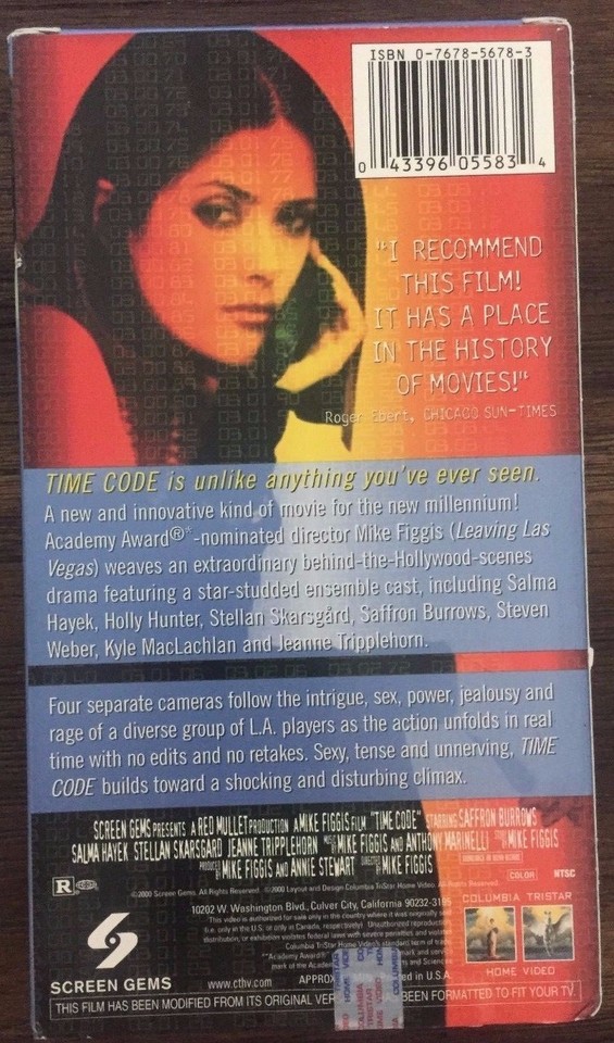 TIME CODE VHS (05583, Screen Gems, 2000) RARE 6172 43396055834| eBay