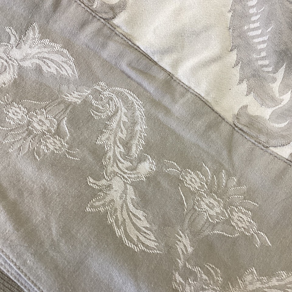 Waterford Linens Tablecloth beige Rectangle Cotton Blend 64x142" Damask ...