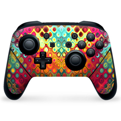 Nintendo Switch Pro Controller Skin Decal Vinyl Wrap - Colorful Stained ...