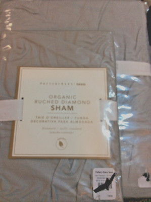 Pottery Barn Teen Organic Ruched Diamond Twin Duvet & Std Sham Light ...