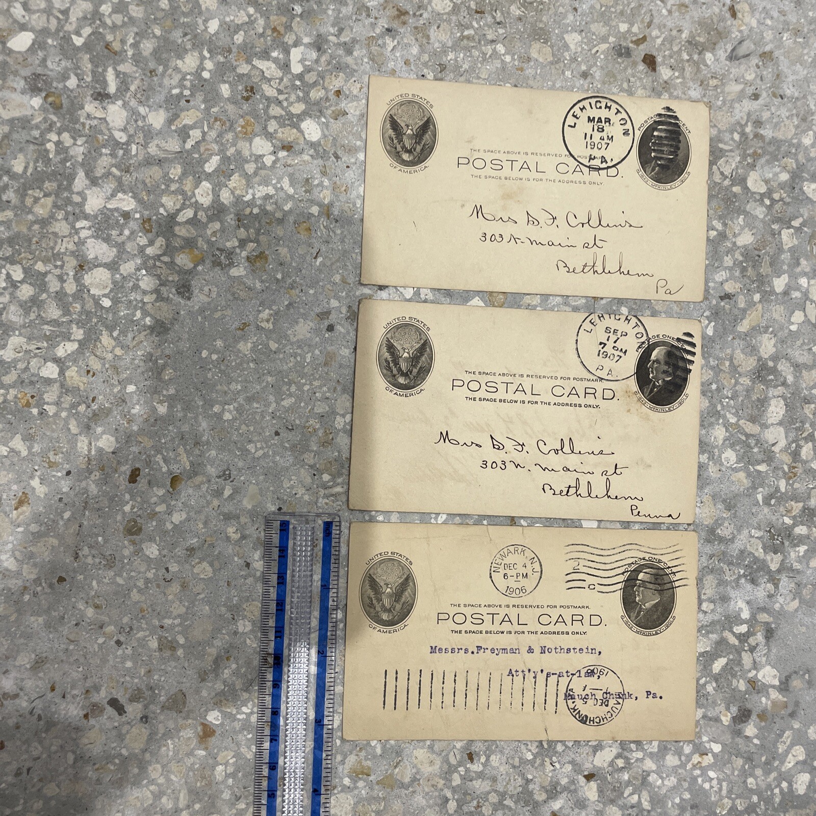 LOT Of 12 ANTIQUE US Postal Cards ONE CENT McKinley 1906-1907 Scott UX ...