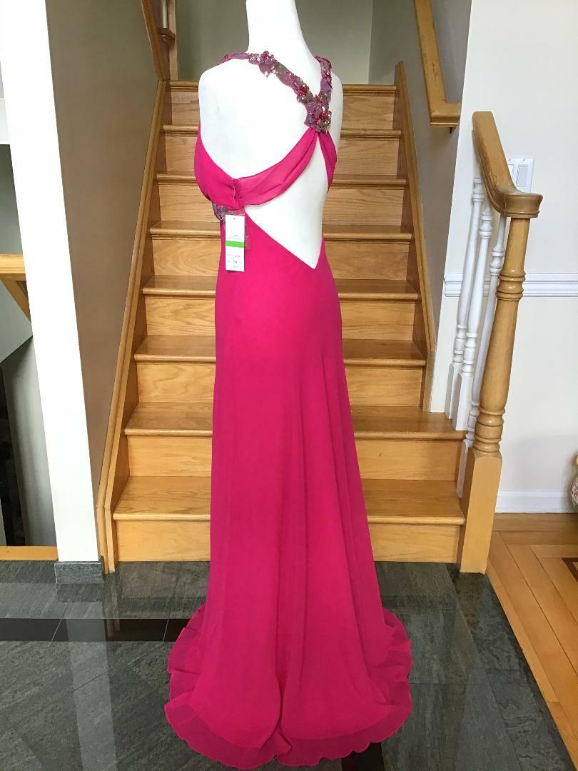 New FAVIANA 6734 CRANBERRY Long Prom Formal PAGEANT DRESS GOWN Size 0 2 ...