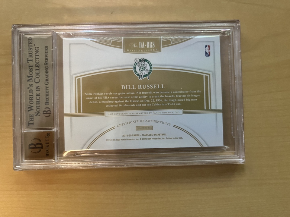 2019-20 FLAWLESS GOLD BILL RUSSELL AUTO #D 3/10 BGS 9.5/10 GEM MINT ...