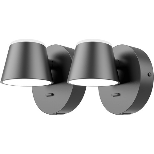 Wall Light Set of Two, LED Wall Sconce with On/Off Switch USB Charging ...