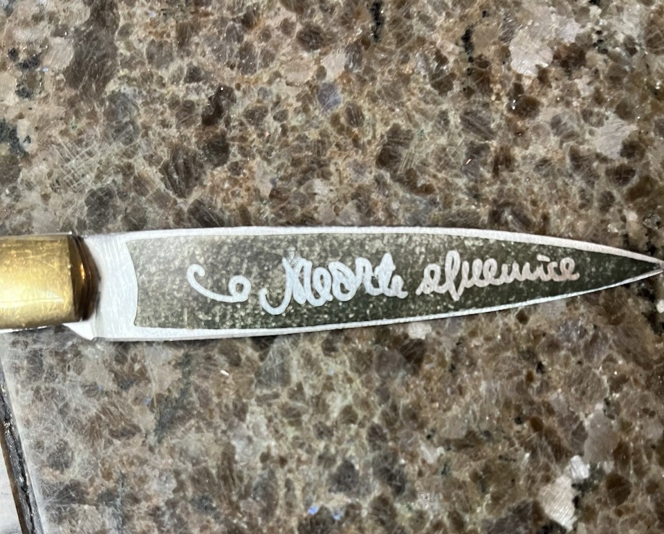 20s Antique Corse Corsican Vendetta Knife Cracked Ice & Bright Etched ...