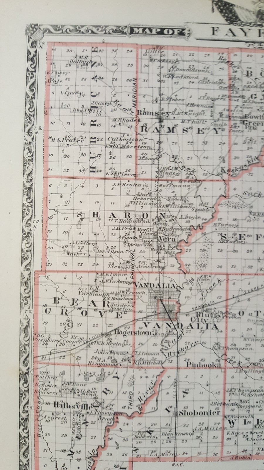 Antique Map - FAYETTE COUNTY Illinois - Warner & Beers/Union Atlas Co ...