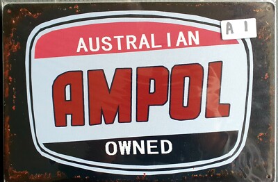 Ampol Australian Owned Retro Metal Tin Signs Bar Shed & Man Cave Sign ...