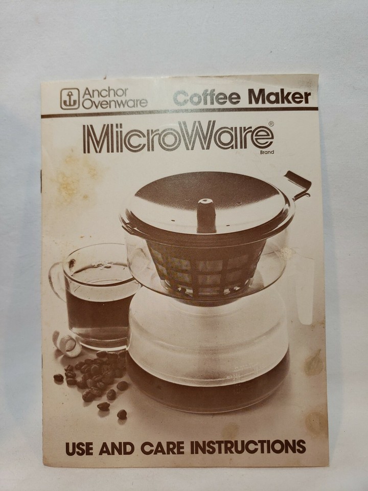 Anchor Hocking Ovenware Microware Microwave Coffee Maker Pot Vintage 80 ...