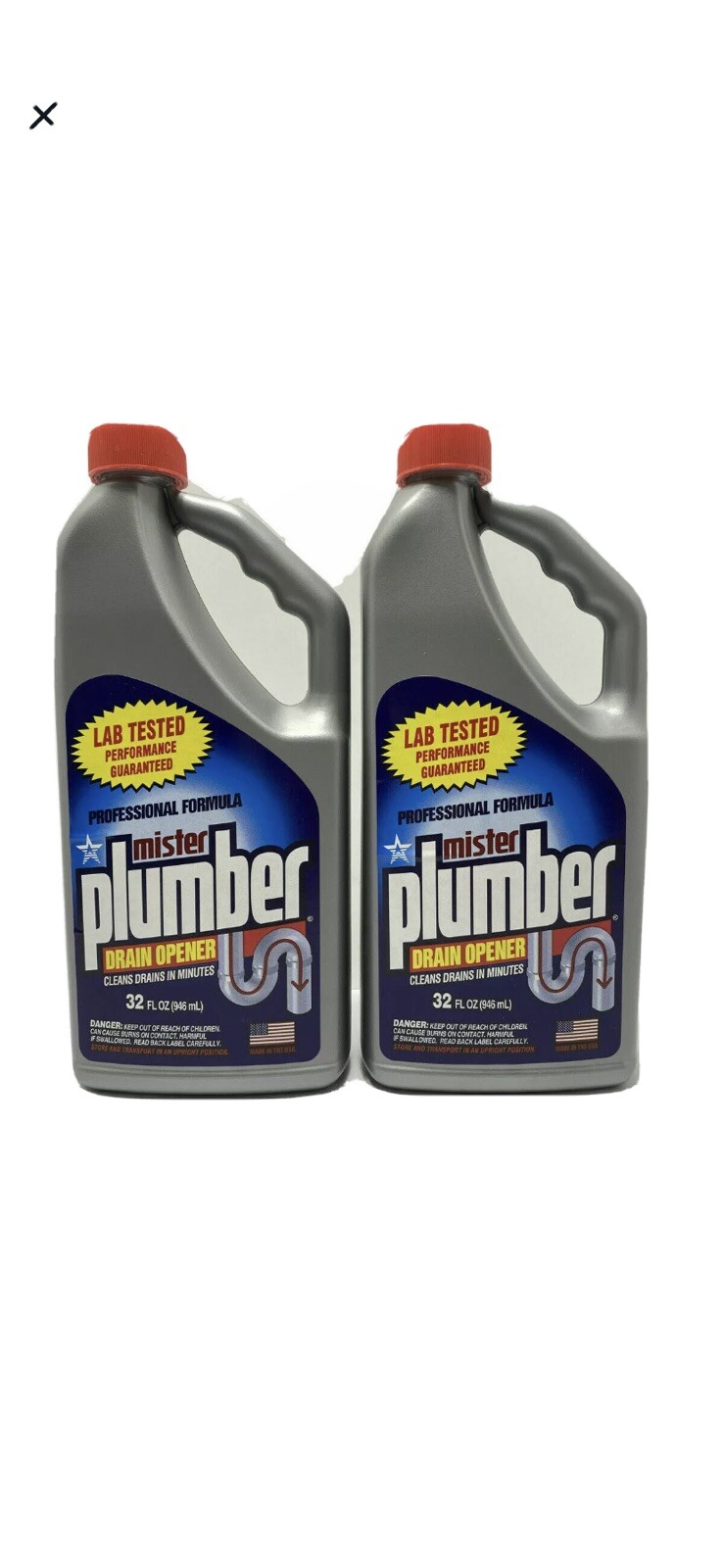 (2x bottles) Mister Plumber Drain Opener Drain Cleaner 32 FL OZ Bottles ...