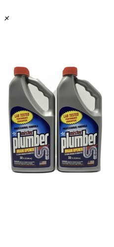 (2x bottles) Mister Plumber Drain Opener Drain Cleaner 32 FL OZ Bottles ...