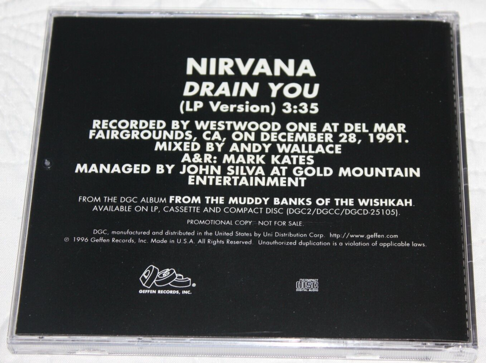 NIRVANA - Drain You - Live 1991 (Rare 1996 Promo CD Single) | eBay