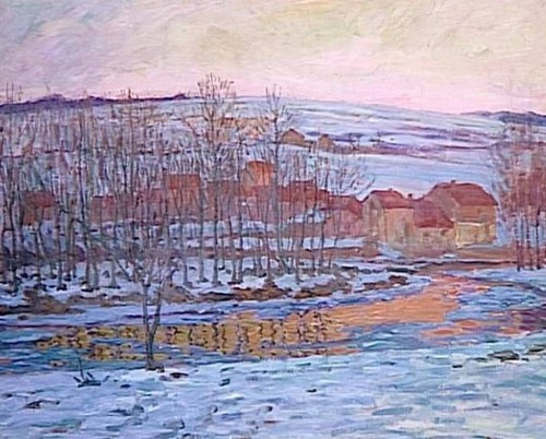 Art Oil painting Horton-William-Samuel-SOIR-D-HIVER-A-PONTARLIER canvas ...