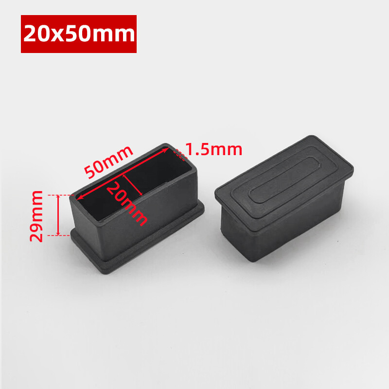 Square/Rectangle Rubber Chair Ferrule AntiScratch Floor Protector Table ...