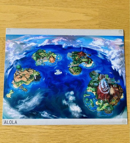 Alola Region Map Poster 25.4cm x 20.3cm Pokemon Region Map Printed ...