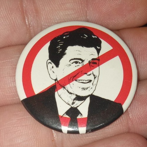 Anti President Ronald Reagan Political Pin Button 1.5" VINTAGE 1983 ...