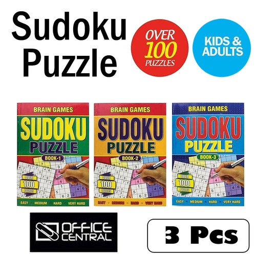 3x 144pages A5 Sudoku Puzzle Book Mind Activity Travel for Adults and ...