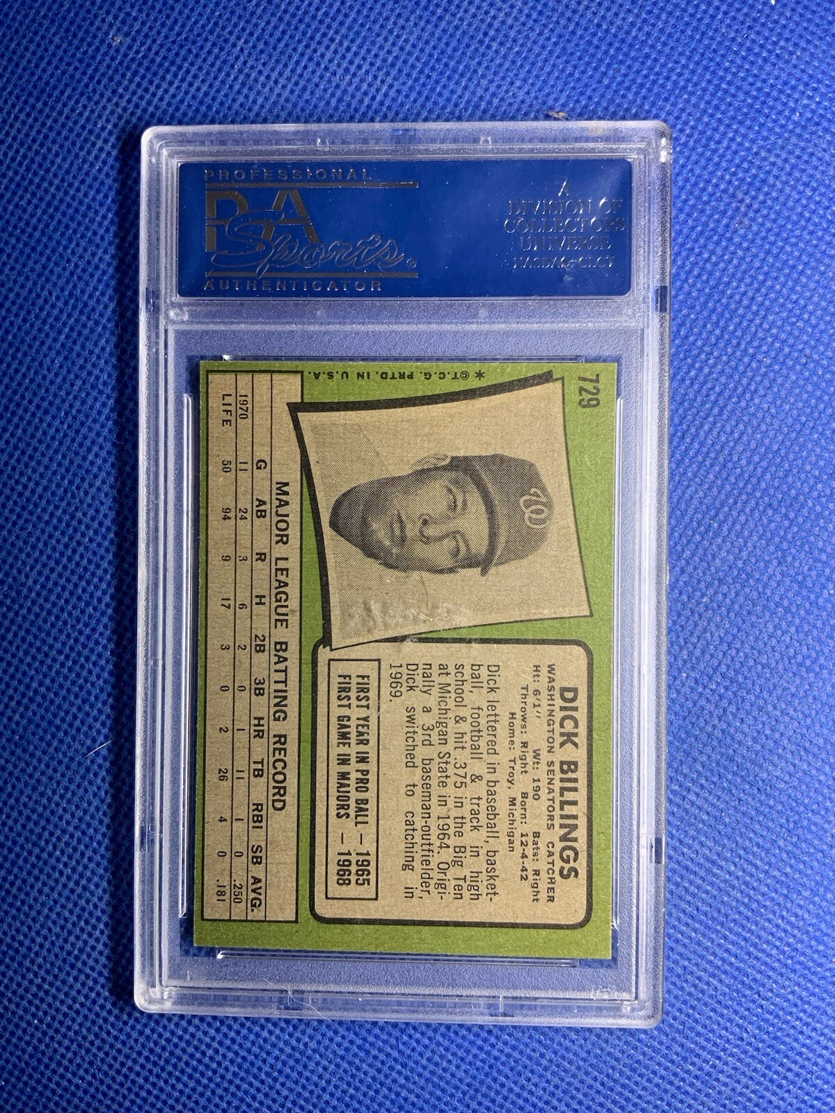 1971 Topps - High # #729 Dick Billings (RC) for sale online | eBay