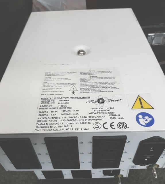 TOROID ISB-100M MEDICAL GRADE ISOLATION TRANSFORMER for sale online | eBay