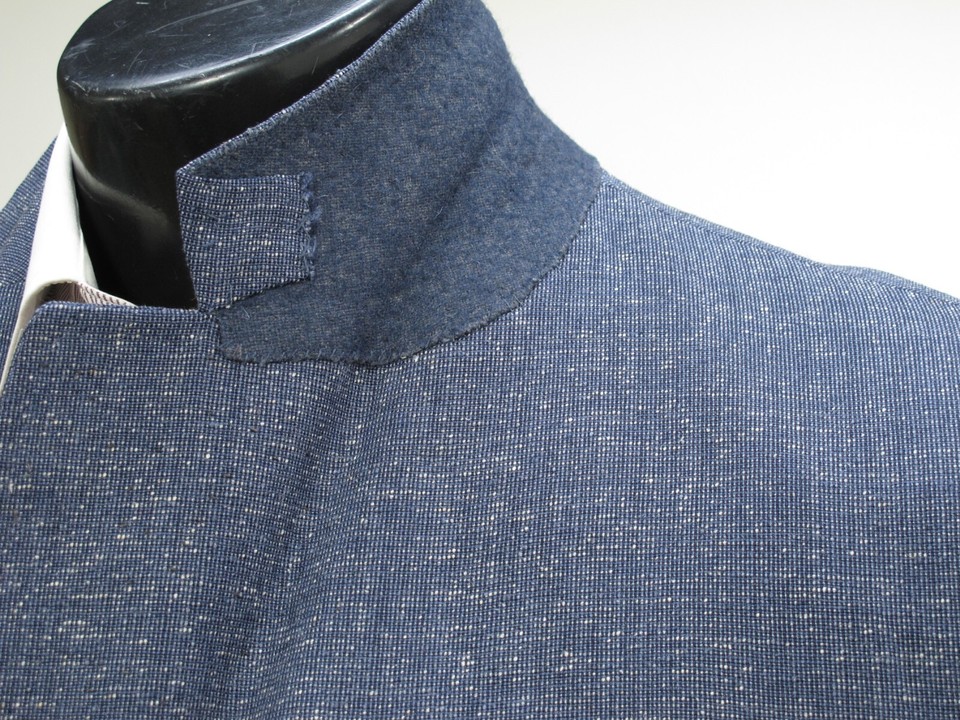 Tailored Sport Coat 38 39 S Blue Silk & Wool Hand Made Alexandre Savile ...