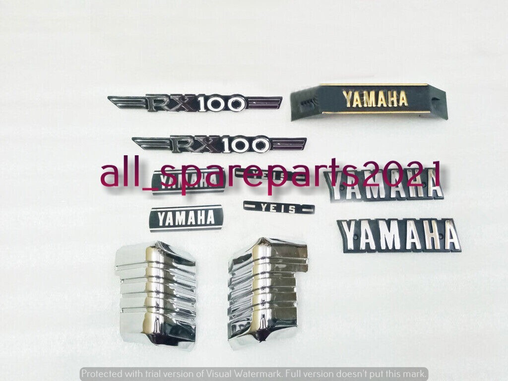 For Yamaha RX100 Tank & Side Cover 3D Chrome Emblem Logo Monogram Kit ...