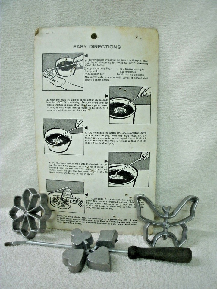 PATTY SHELL MOLD SET--Aluminum-- Recipe/Instr.--Needs TLC--Vintage | eBay