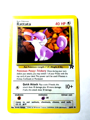 Pokémon TCG Rattata Team Rocket 66 Regular Unlimited Common ...