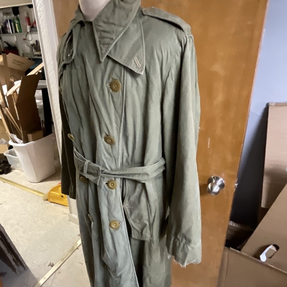 Vintage WW2 US Army Field Officer's Overcoat Dated 1944 Trench Coat Sz ...