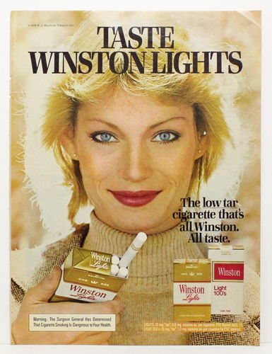 Winston Lights Cigarettes 1978 Vintage Original Magazine Advertisement ...