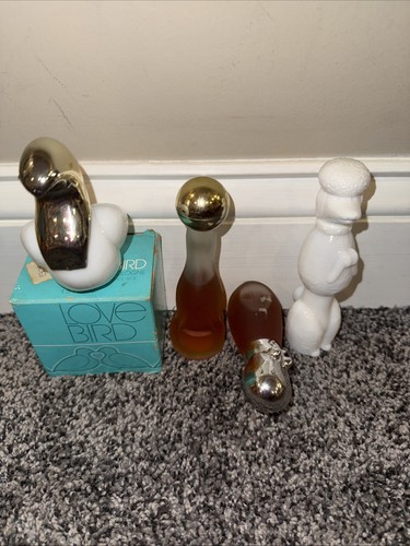 4 Vintage Avon Animal Perfume/Cologne Bottles Love Bird/Poodle/Hippo ...