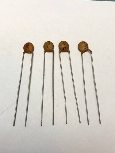 2 pcs Centralab 10 pF 5% 500V, NPO, NP0 Ceramic Disc Capacitor, 10pF ...